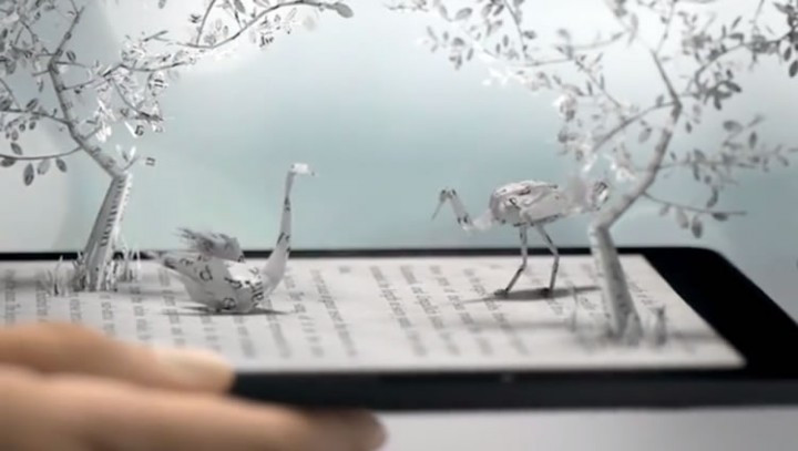 Animation papier pour le Kindle Voyage - #Olybop